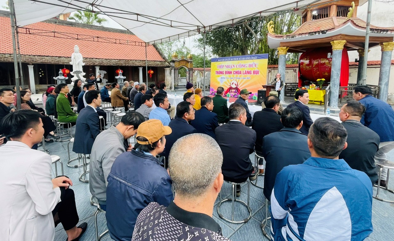 Đình - Chùa làng Bùi - Xã Quảng Giao tiếp nhận công đức trống lớn phục ...